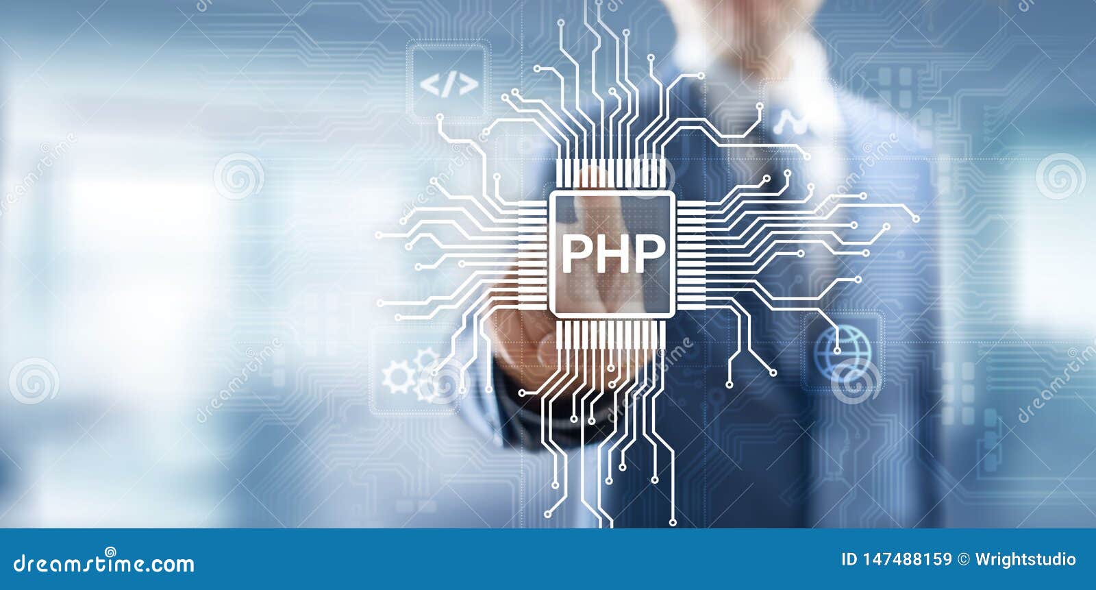 PHP Web Development and Coding Internet and Technology Concept on ... PHP Web Development and Coding Internet and Technology Concept on ...