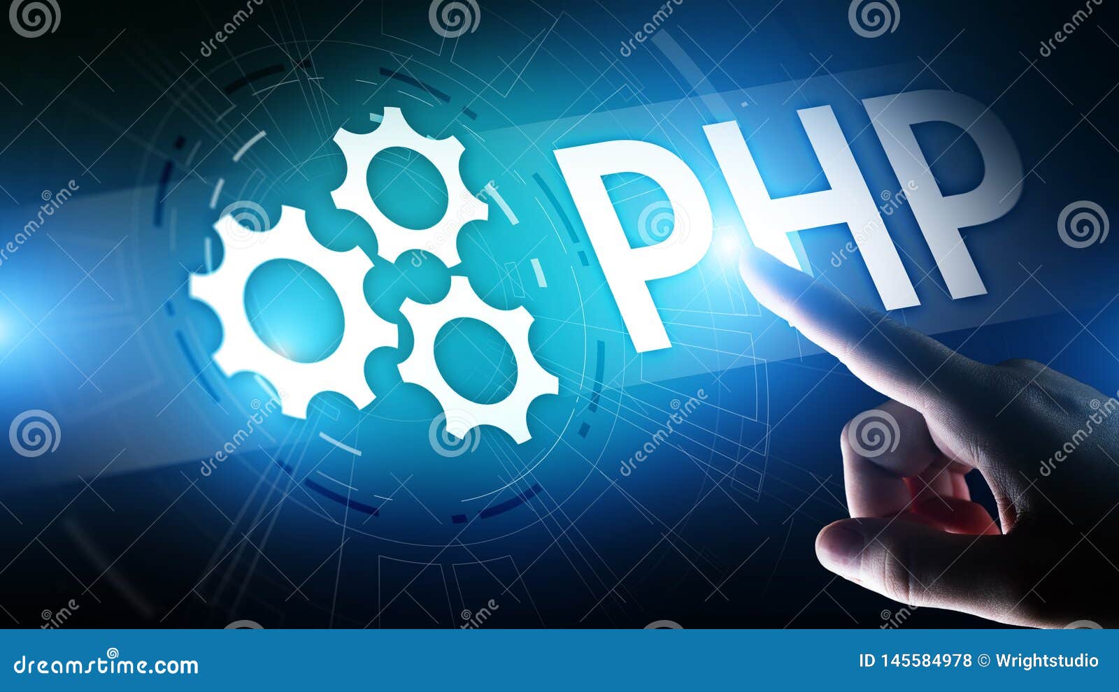 PHP Web Development and Coding Internet and Technology Concept on Virtual Screen. Stock ...
