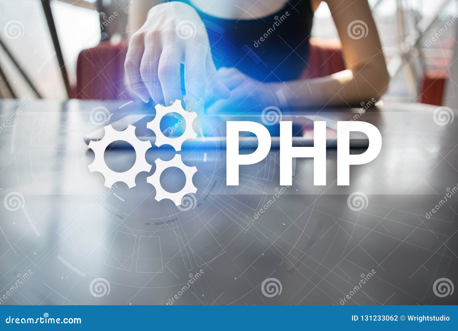 PHP, Web Development Concept on Virtual Screen. Stock Photo - Image of ...