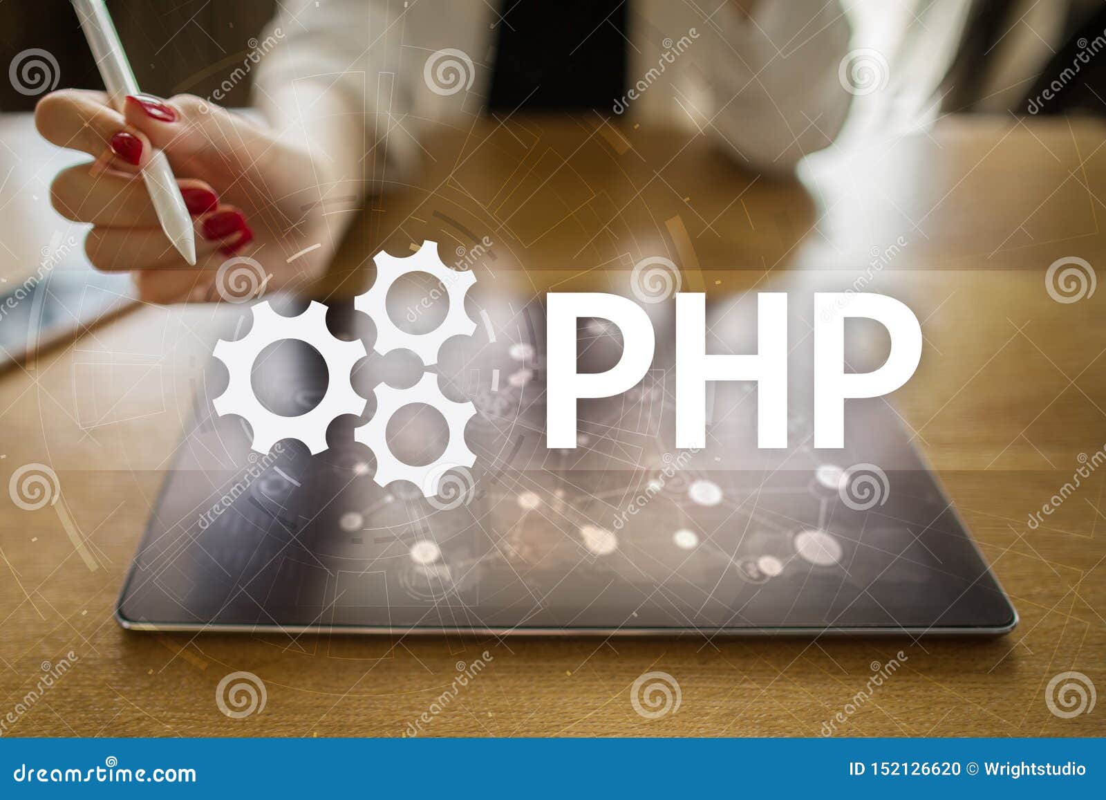 PHP, Web Development Concept on Virtual Screen. Stock Photo - Image of ...