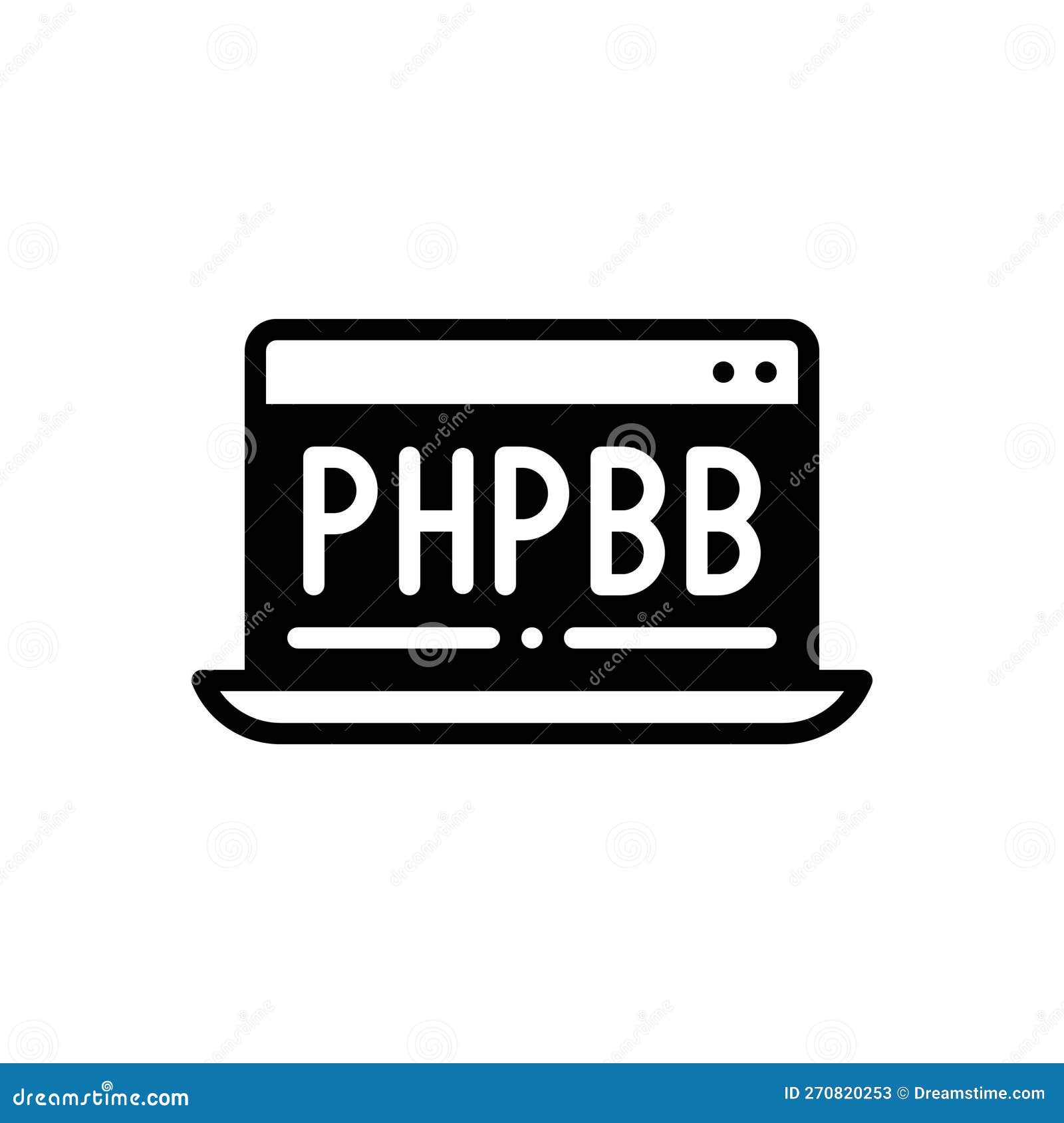Black Solid Icon for Phpbb, Computer and Laptop Stock Vector ...