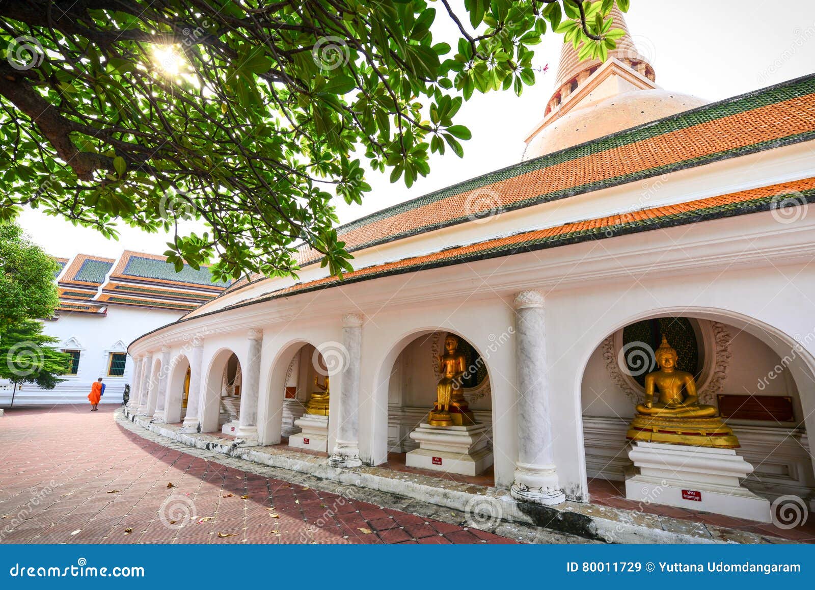 Phra Pathommachedi stock image. Image of tourism, traditional - 80011729