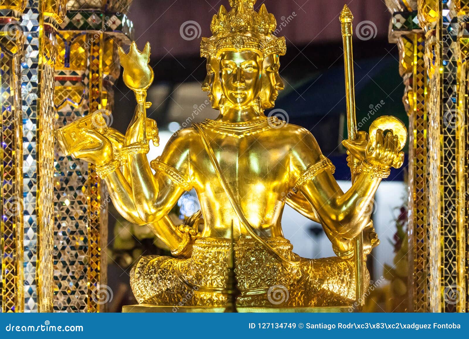 Phra Phrom Or Brahma, Hindu God Statue Stock Image | CartoonDealer.com ...
