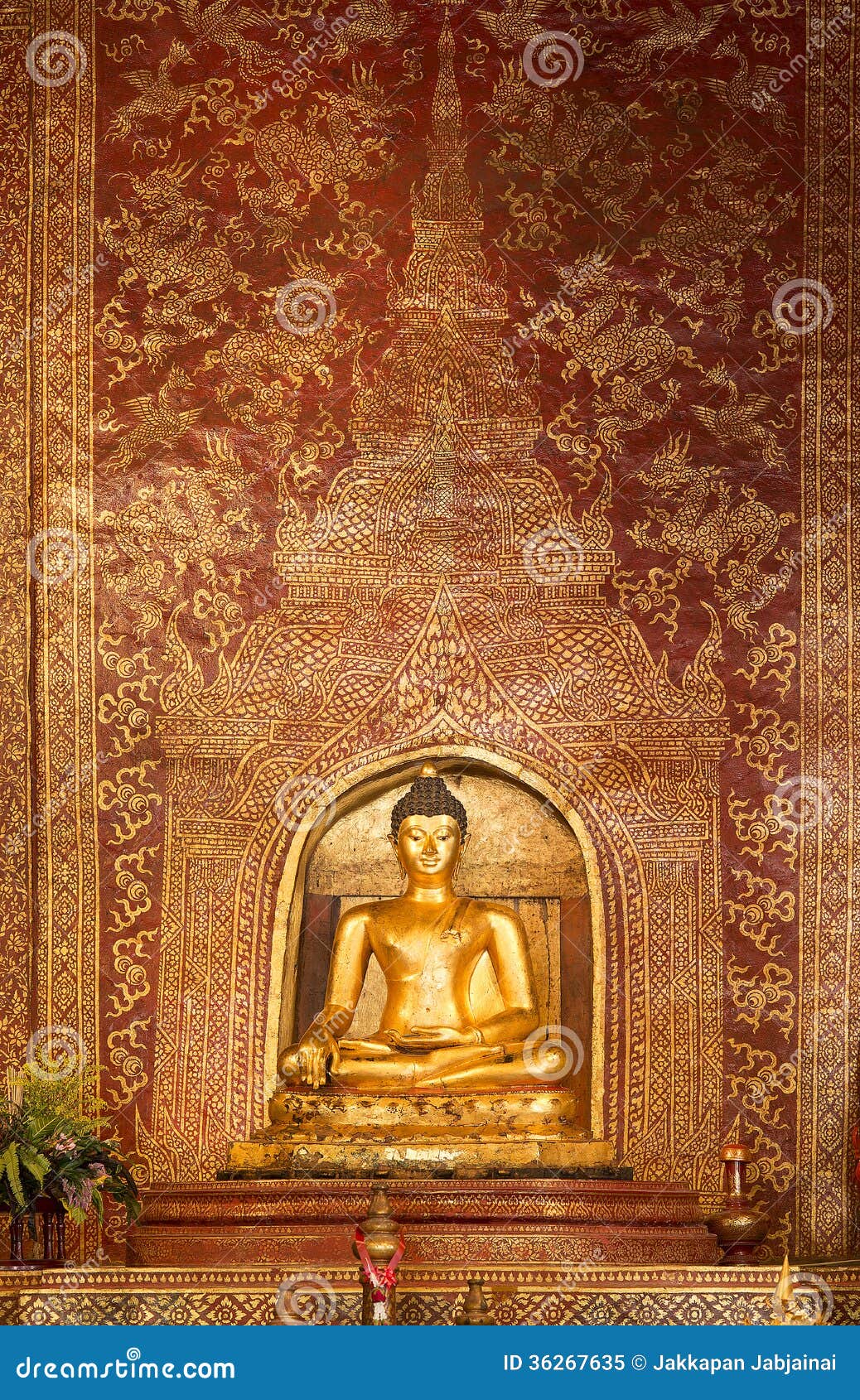 Phra Singh buddha stock image. Image of interiors, buddhist - 36267635
