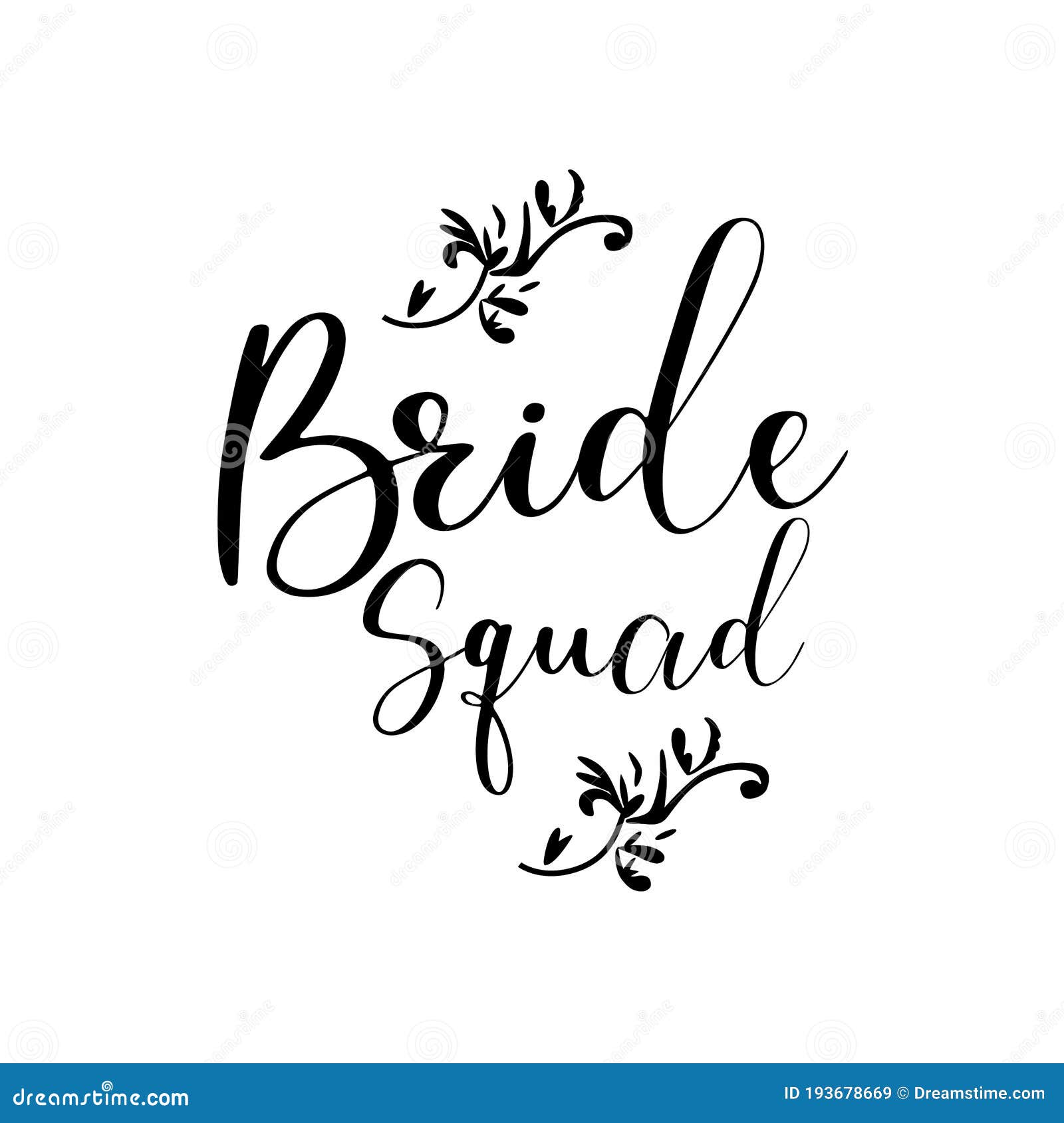Bride Squad Lettering Inscriptions. Wedding Calligraphy. Vector ...