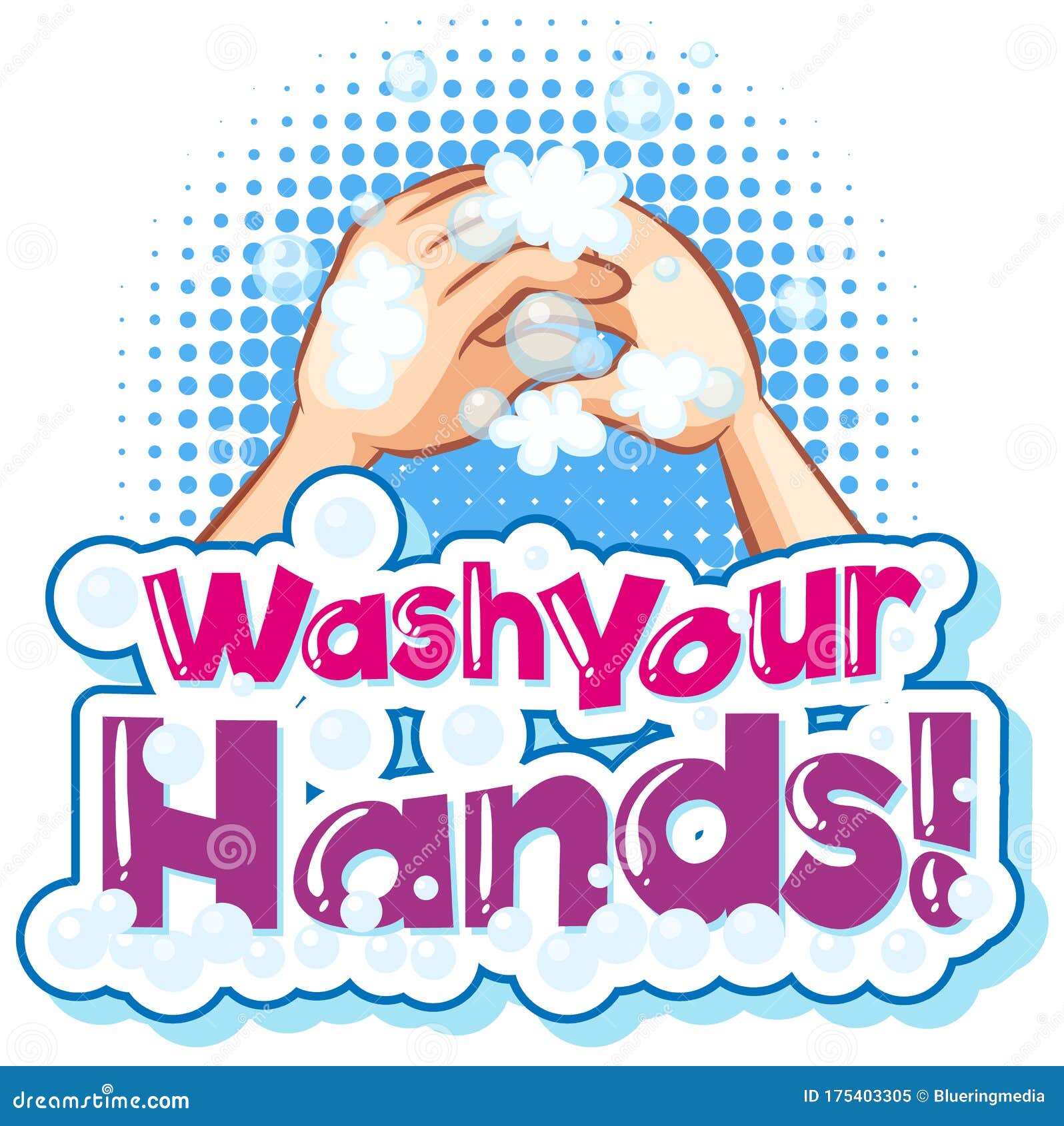 Phrase Design for Wash Your Hands with Human Hands Being Washed Stock ...
