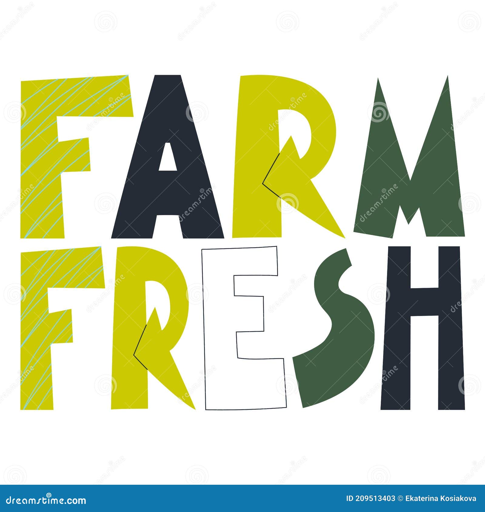 The Phrase Farm Fresh, Which is Drawn in Vector Stock Vector ...