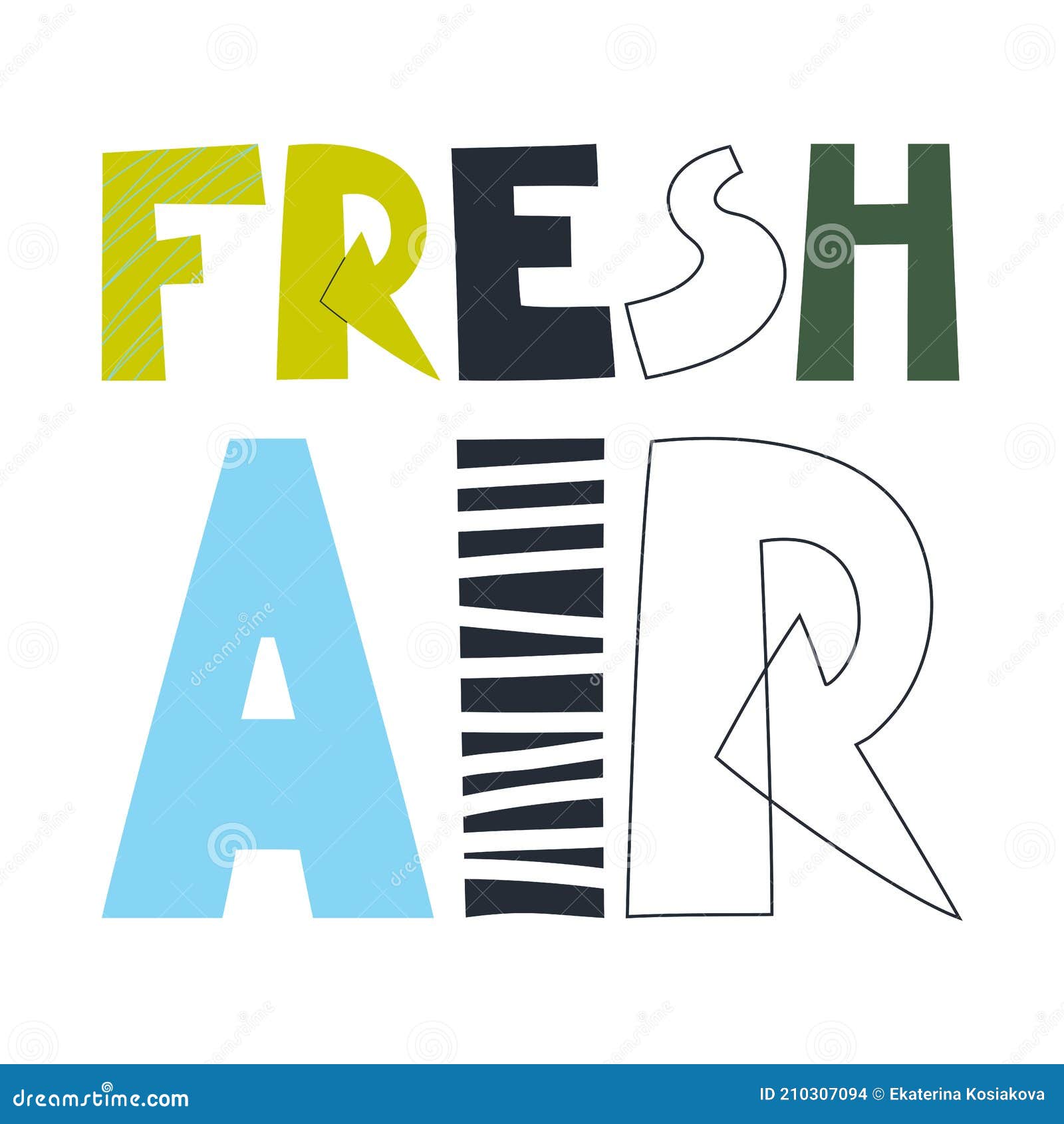 The Phrase Fresh Air, Which is Drawn in Vector Stock Vector ...