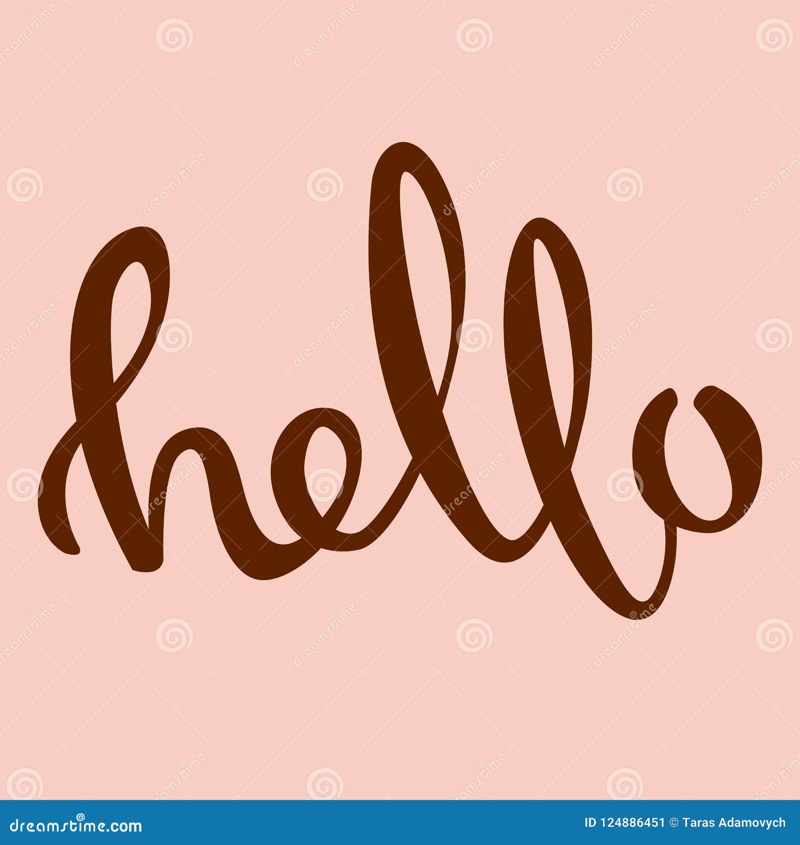 Hello Hand Lettering Vector Illustration Stock Vector - Illustration of ...