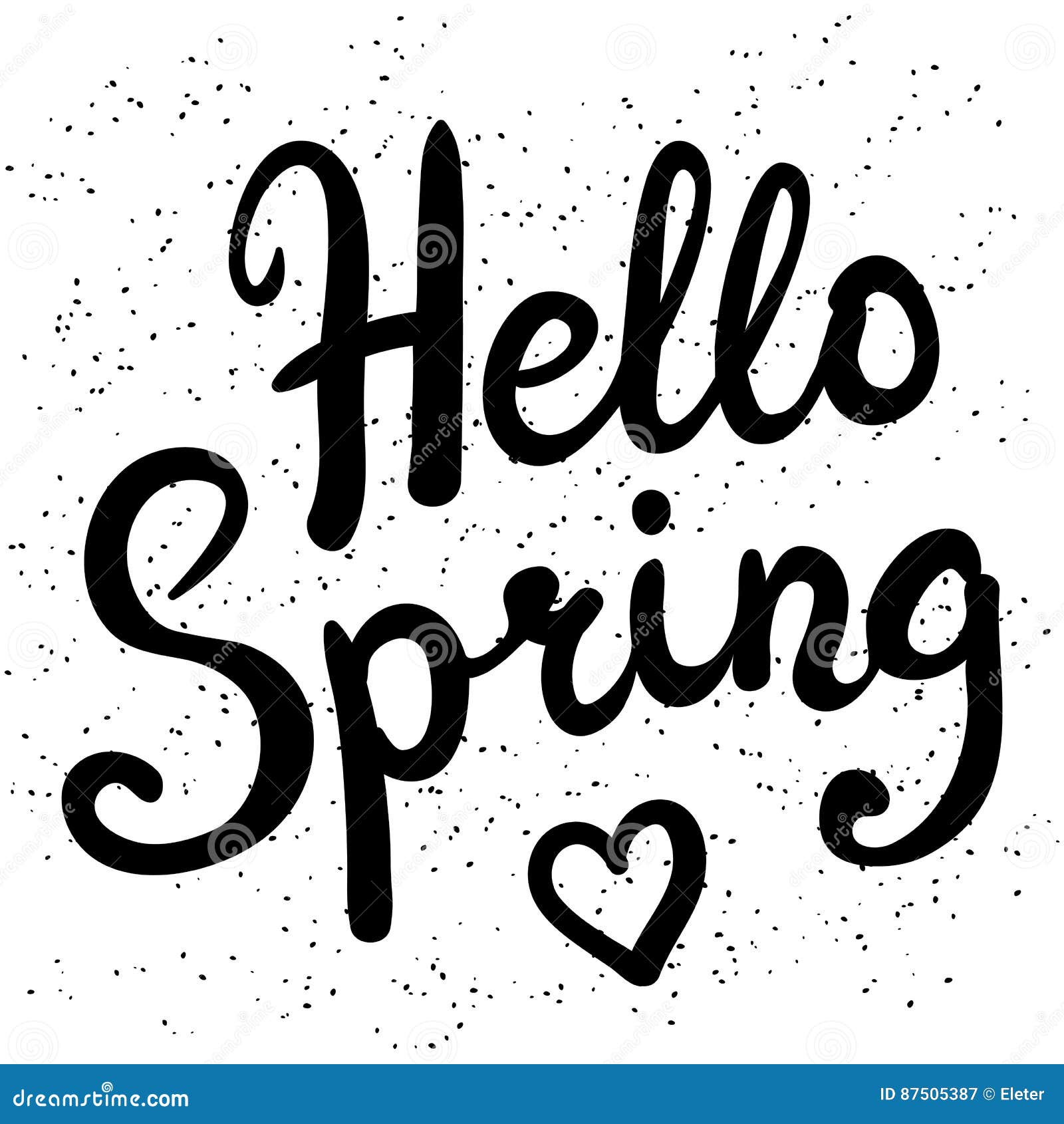 Phrase Hello Spring Brush Pen Lettering Stock Vector - Illustration of ...