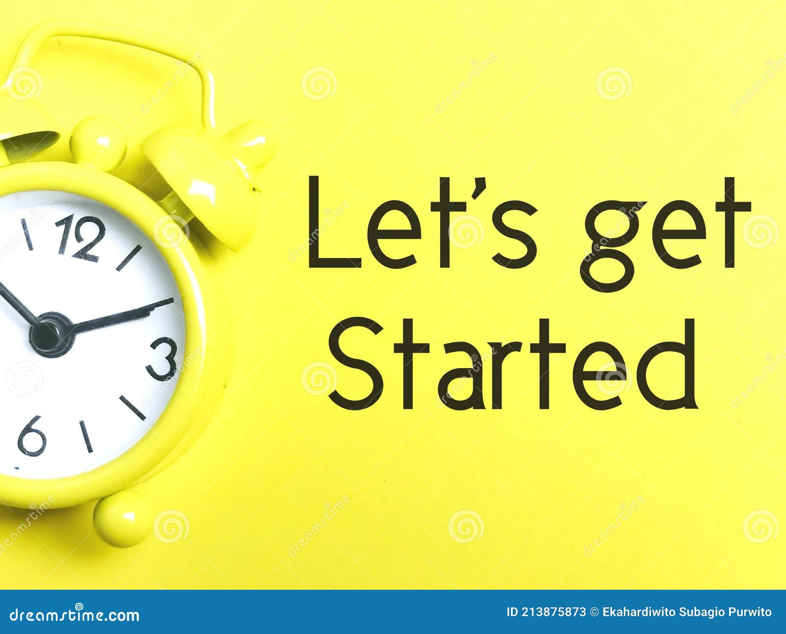 Phrase LETS GET STARTED Written on Yellow Background Stock Image ...
