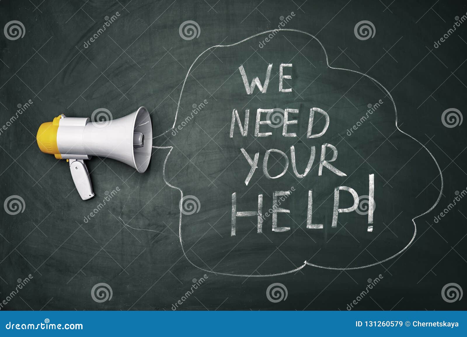 Phrase `we Need Your Help ` and Loudspeaker Stock Image - Image of ...