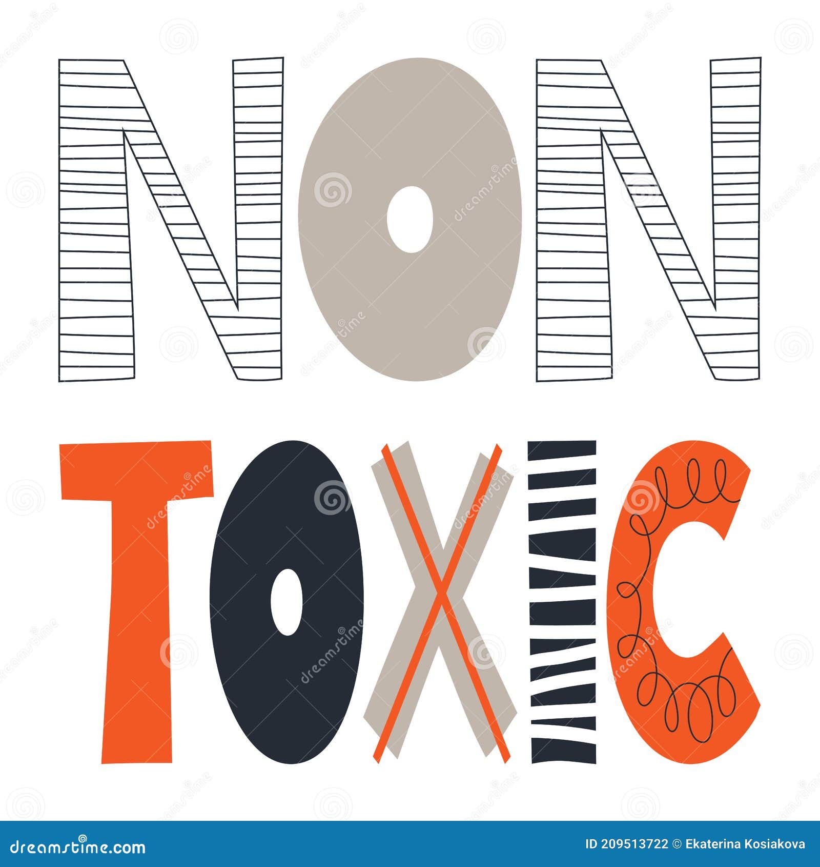The Phrase Non Toxic, Which is Drawn in Vector Stock Vector ...