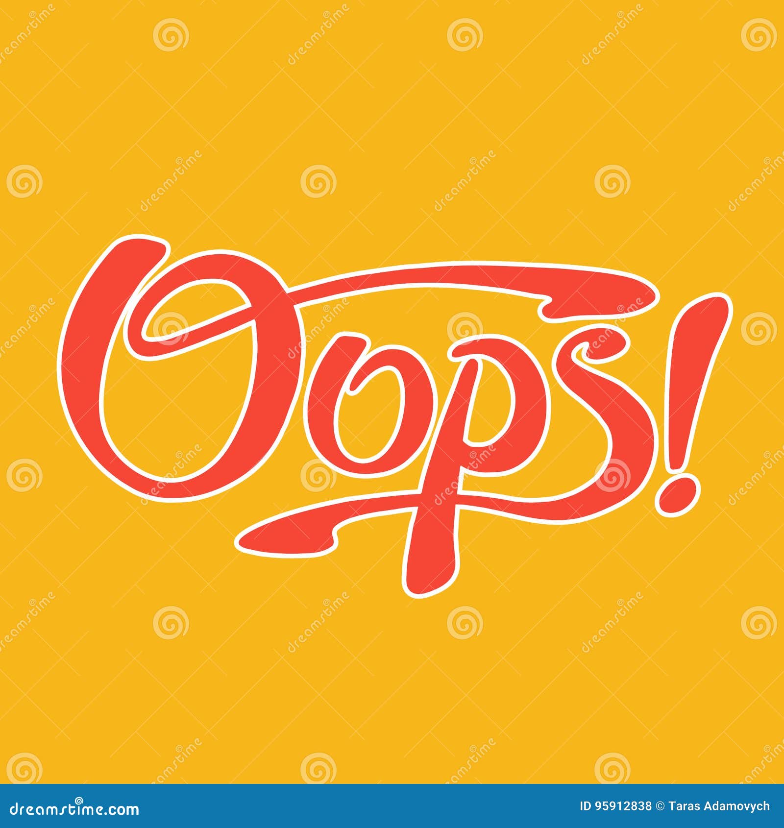 OOPS! Pop Art Lettering. Icon Of Flat Style And Halftone Effect ...