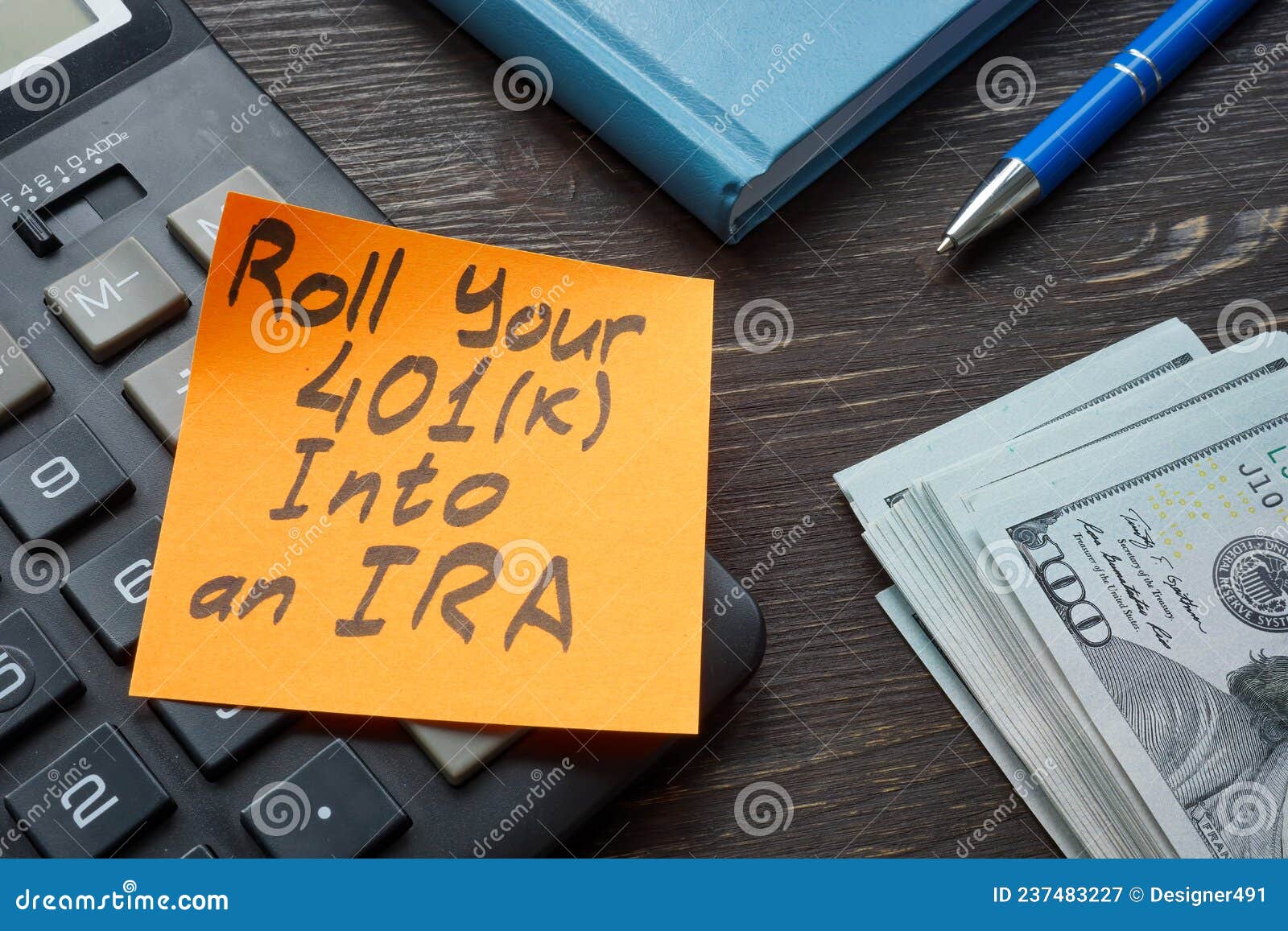 Phrase Roll Your 401k into an IRA on the Sticker. Stock Image - Image ...