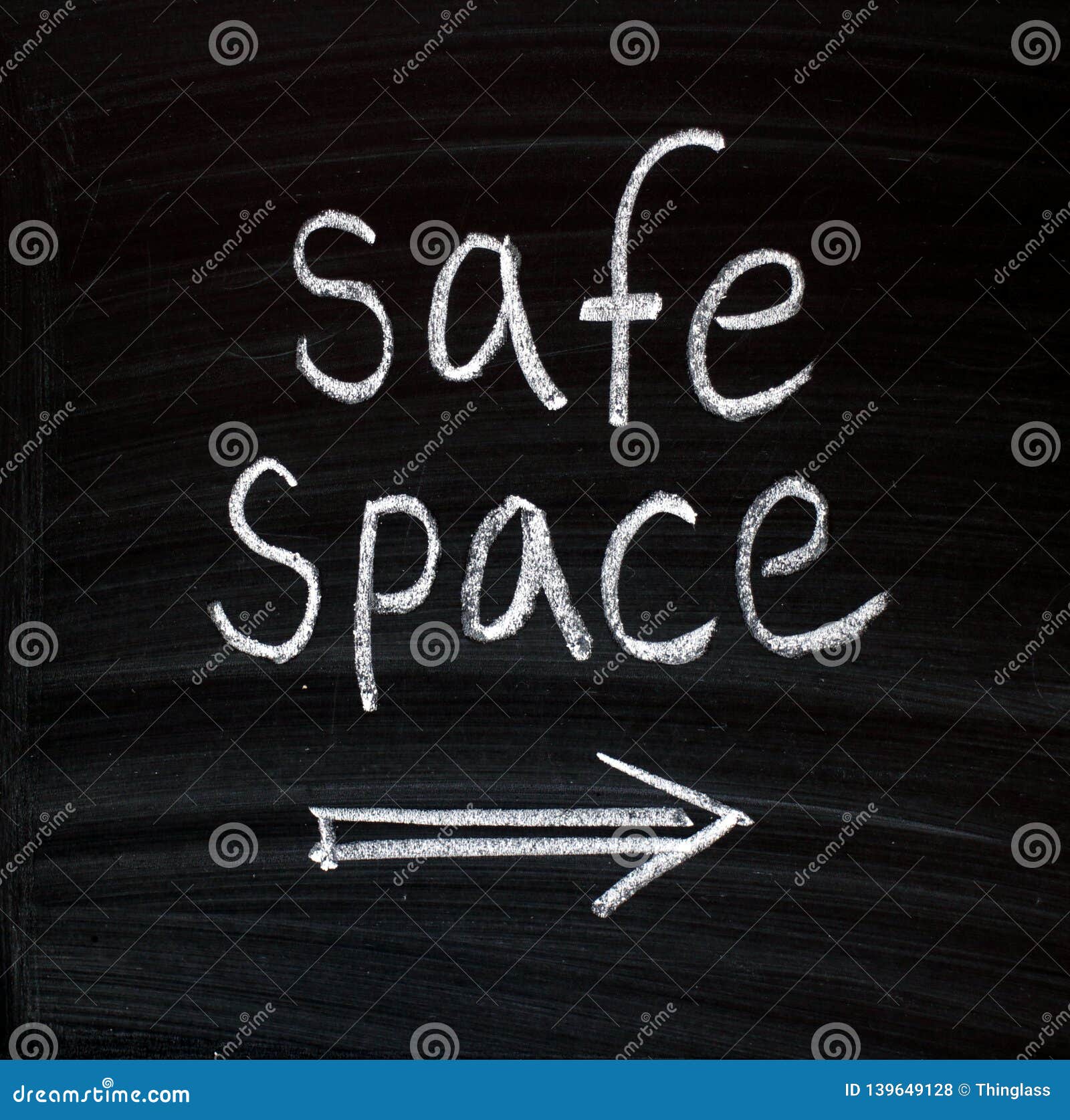 The Phrase Safe Space on a Blackboard Stock Photo - Image of chalk ...
