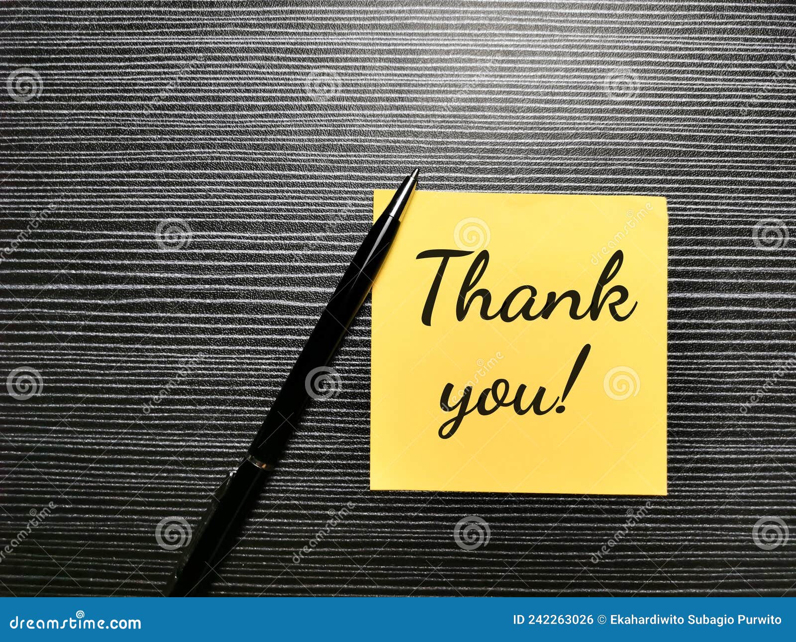 Phrase Thank You Written on Sticky Note with a Pen. Stock Photo - Image ...