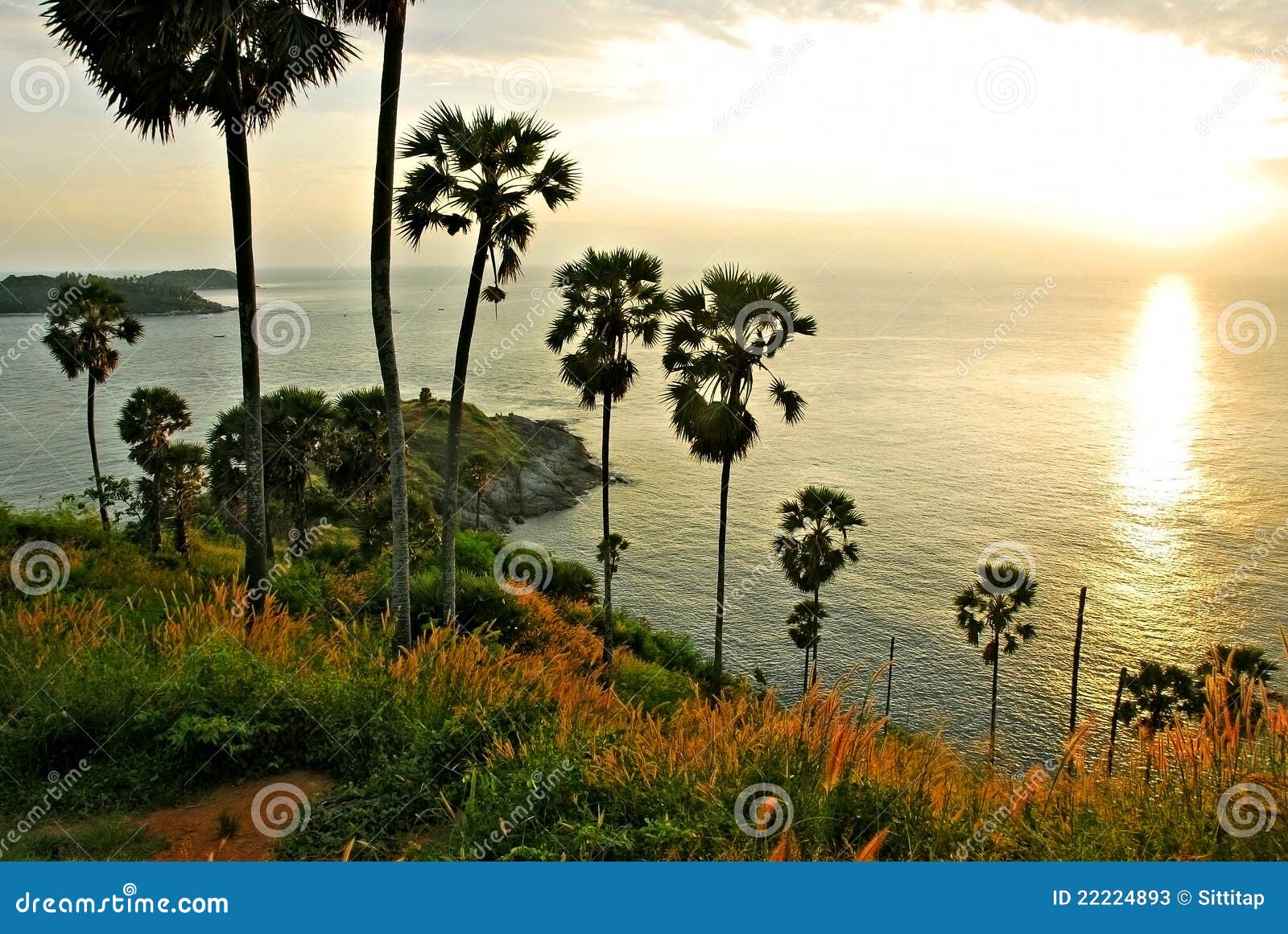 Phromthep Cape Viewpoint at Sunset Stock Image - Image of asian ...