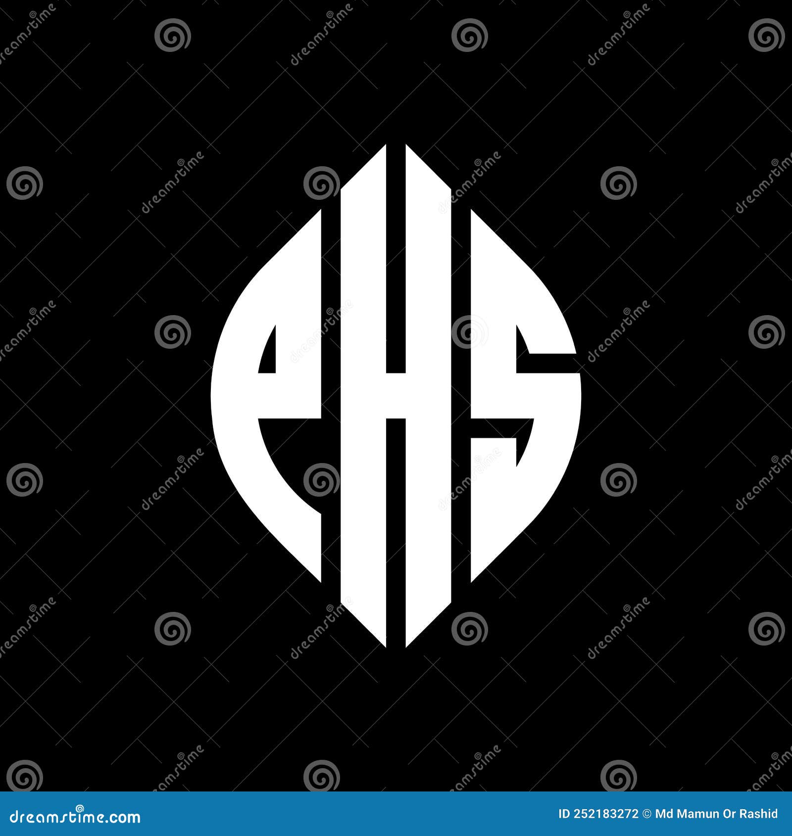 PHS Circle Letter Logo Design with Circle and Ellipse Shape. PHS ...