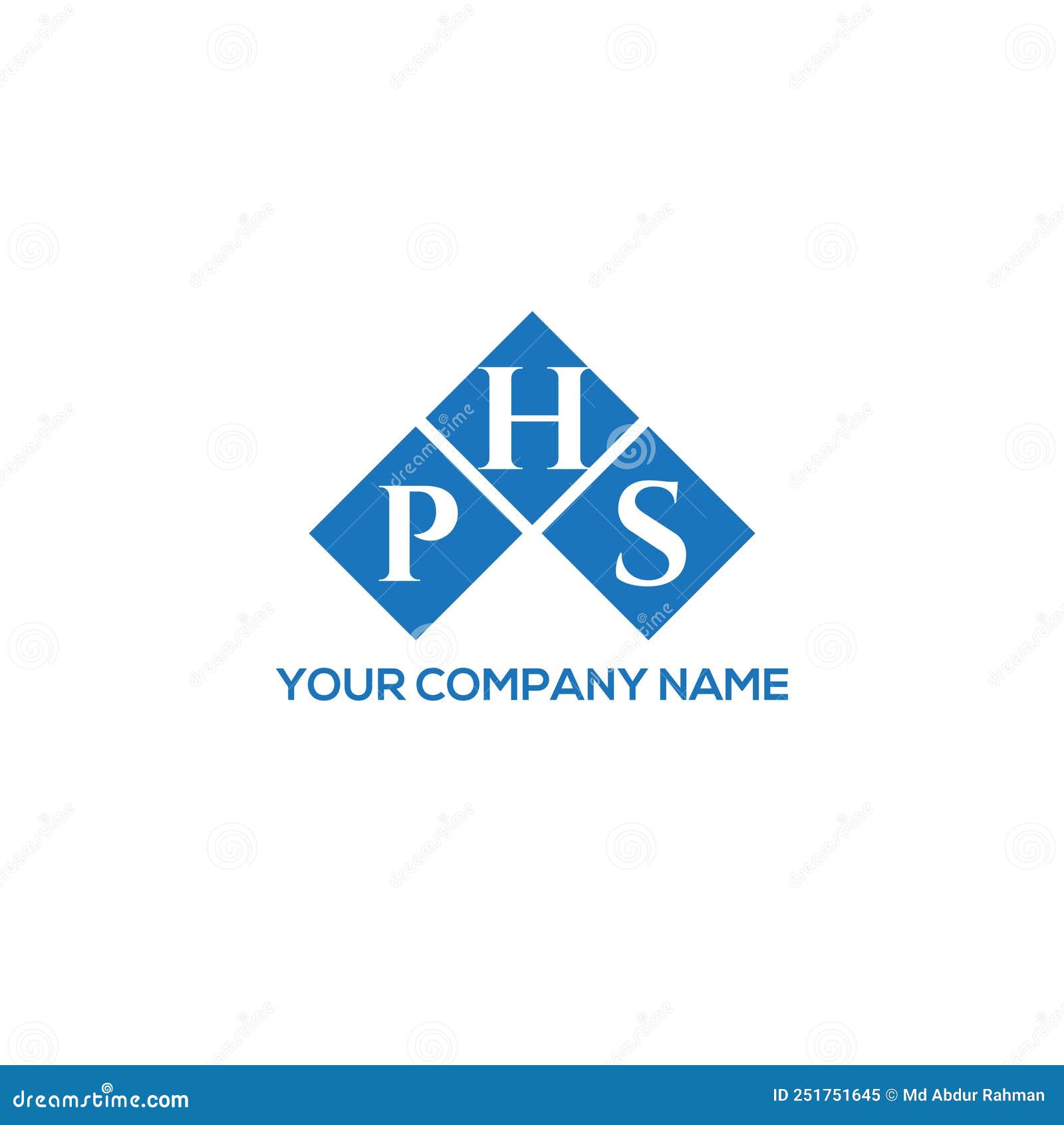 PHS Letter Logo Design on WHITE Background. PHS Creative Initials ...