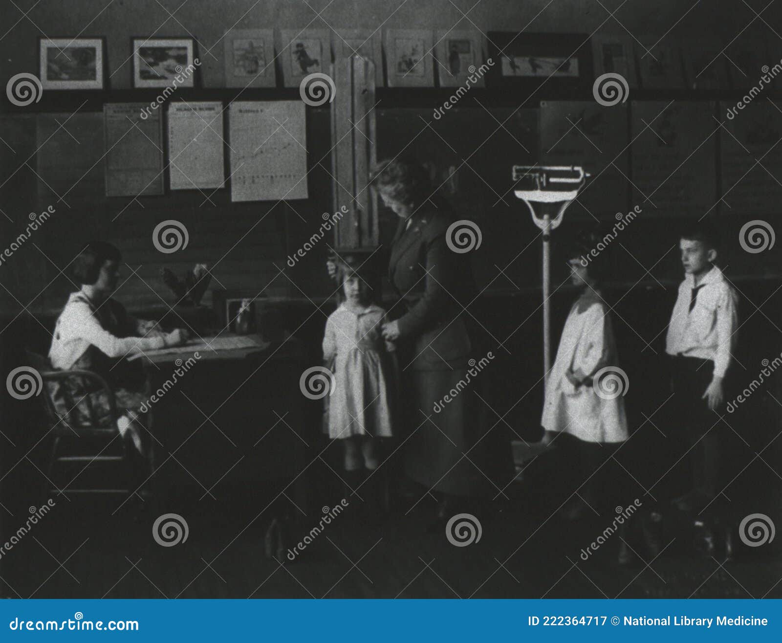 PHS Nurse Weighing And Measuring Children In A Classroom Picture. Image ...
