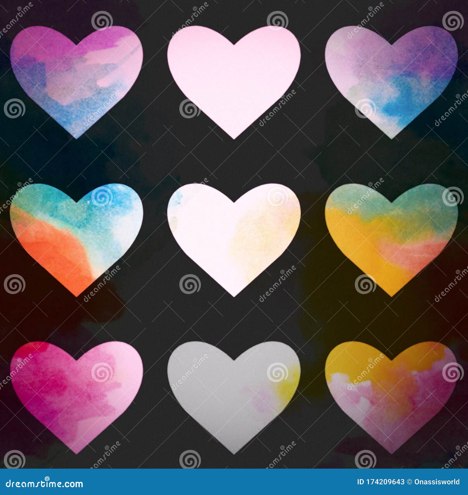 Phsycodelic Colored Abstract Creative Background Textured Heart Art ...