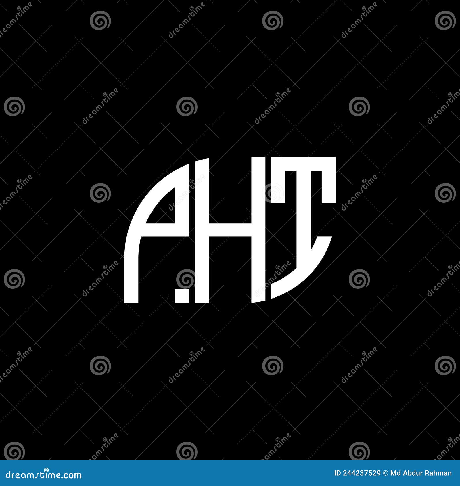PHT Letter Logo Design on Black Background.PHT Creative Initials Letter ...