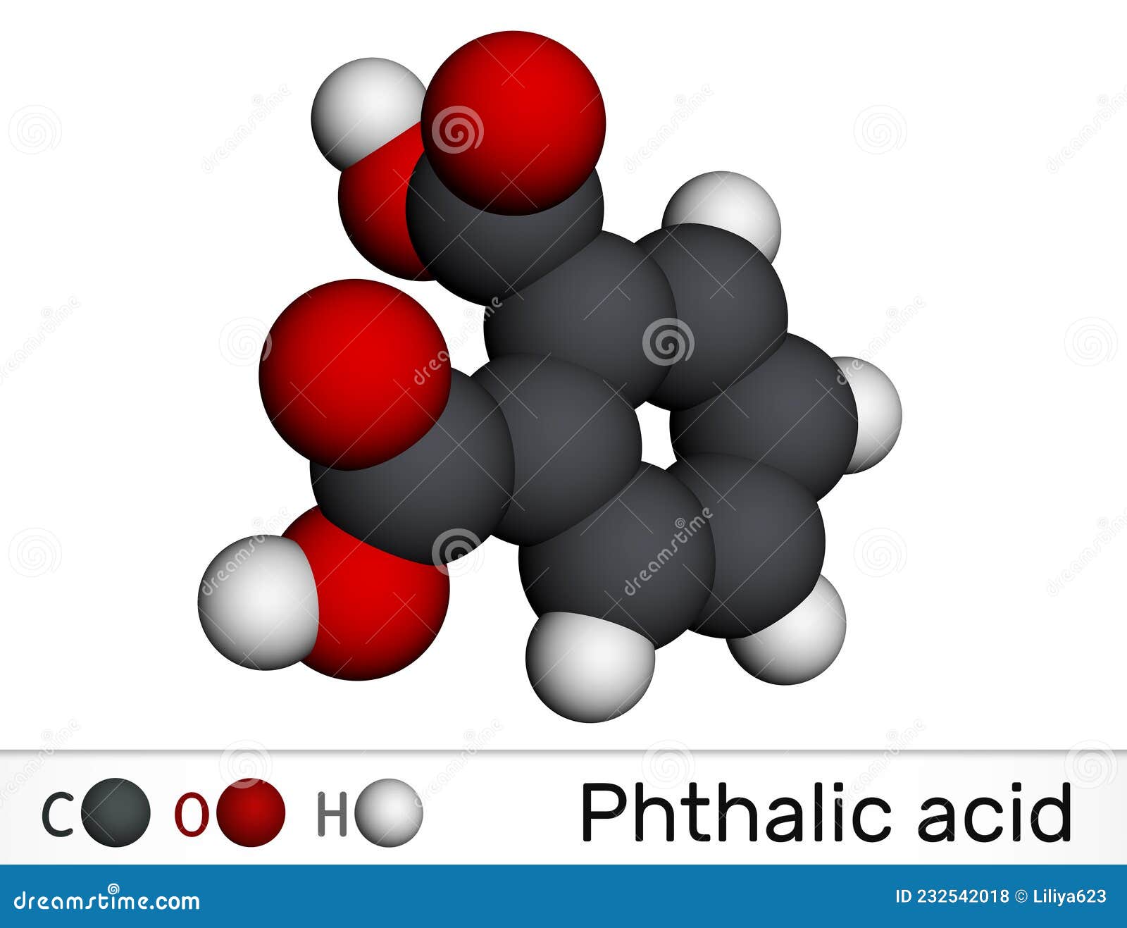 Phthalic Acid Molecule, Molecular Structures, Aromatic Dicarboxylic ...