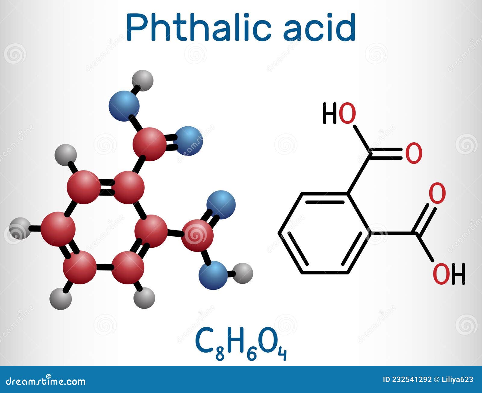 Phthalic Acid, Benzenedicarboxylic Acid Molecule. It Is Aromatic ...