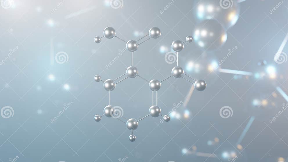 Phthalic Acid Molecular Structure, 3d Model Molecule, Aromatic ...