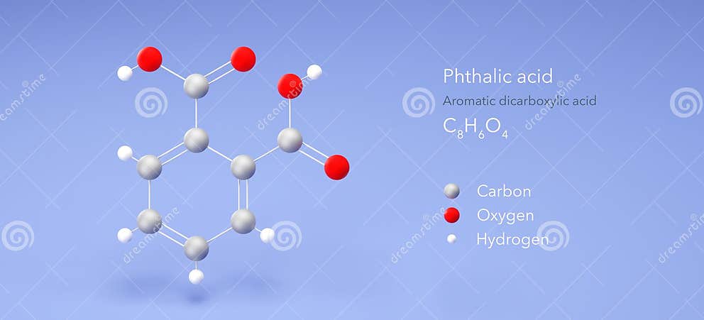 Phthalic Acid Molecule, Molecular Structures, Aromatic Dicarboxylic ...