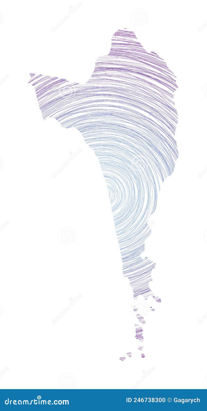 Phu Quoc Map Filled with Concentric Circles. Stock Vector ...