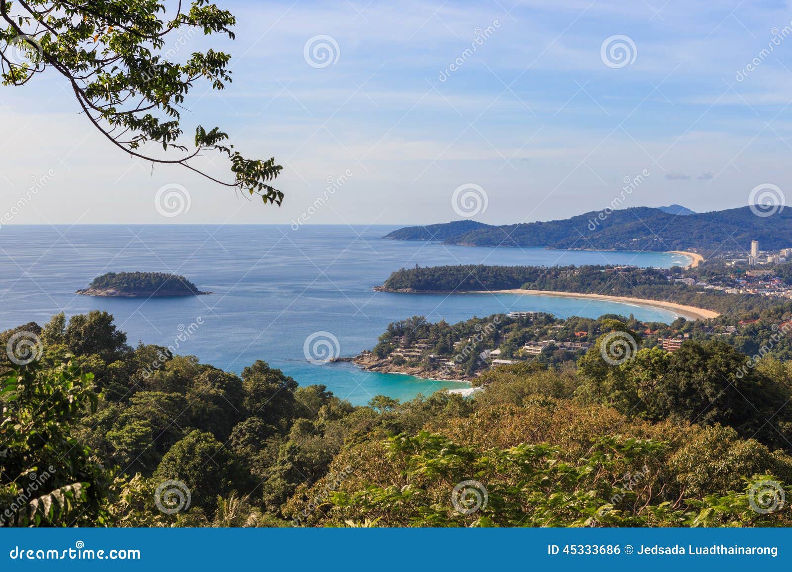 Phuket Island View Point, Kata Karon Patong Beach Stock Photo - Image ...