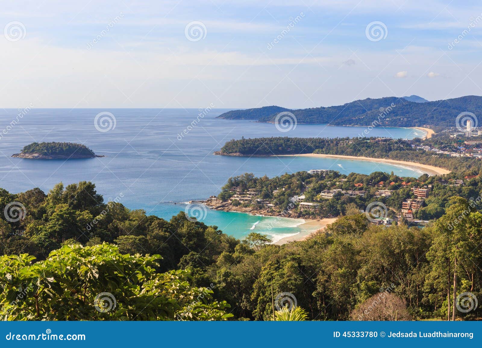 Phuket Island View Point, Kata Karon Patong Beach Stock Photo - Image ...