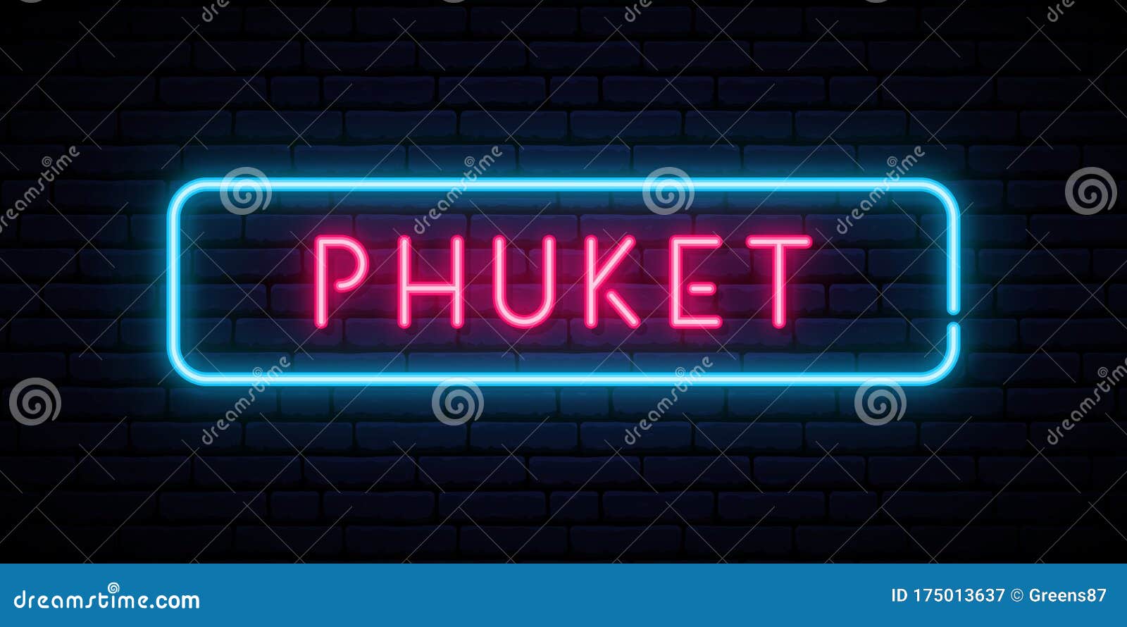 Phuket-Leuchtreklame Helles Licht Schutzschild Vektor Abbildung ...