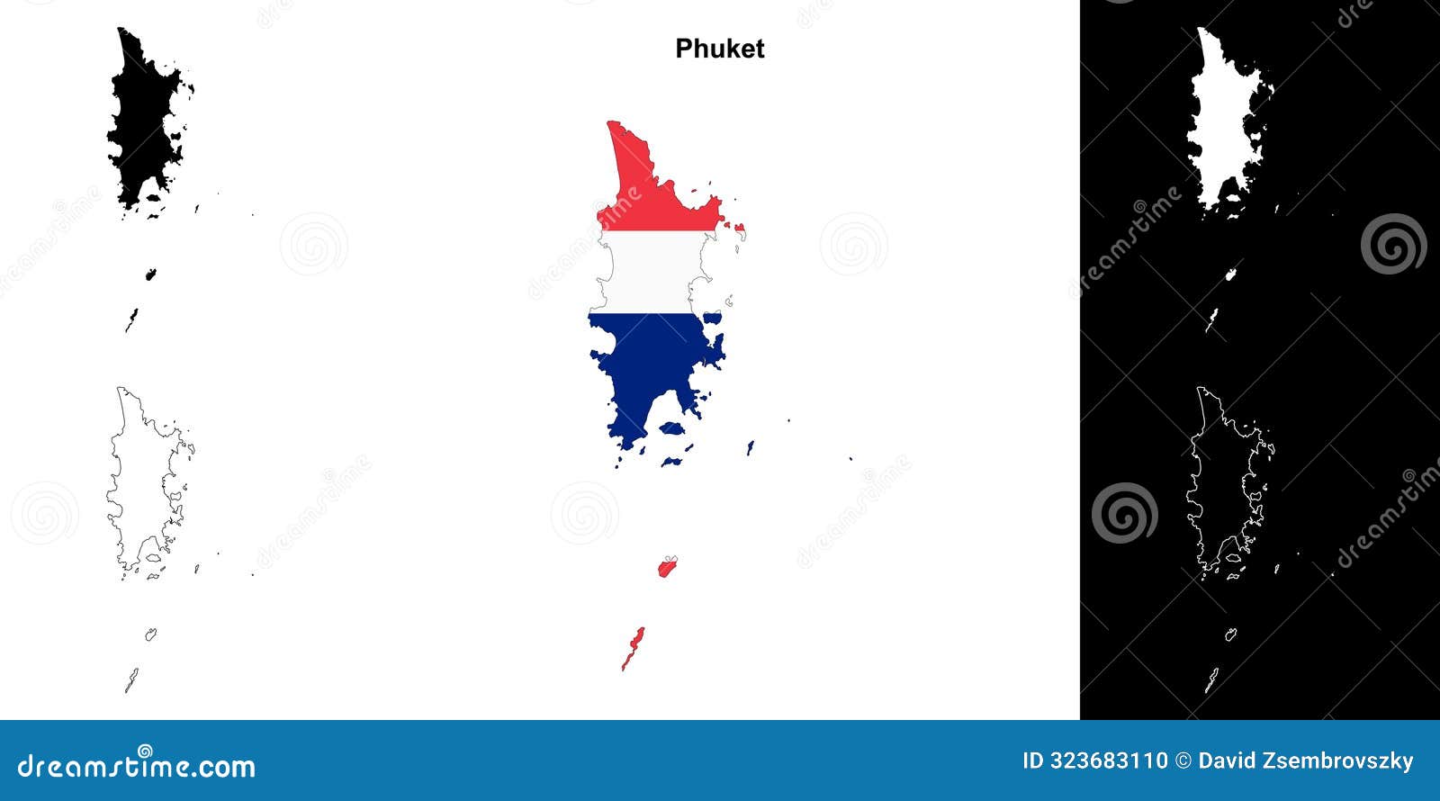 Phuket outline map stock vector. Illustration of territory - 323683110