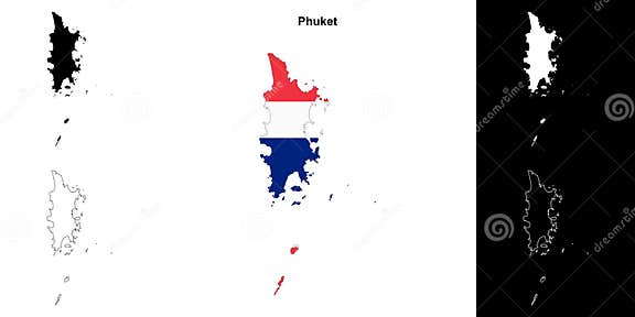 Phuket outline map stock vector. Illustration of territory - 323683110