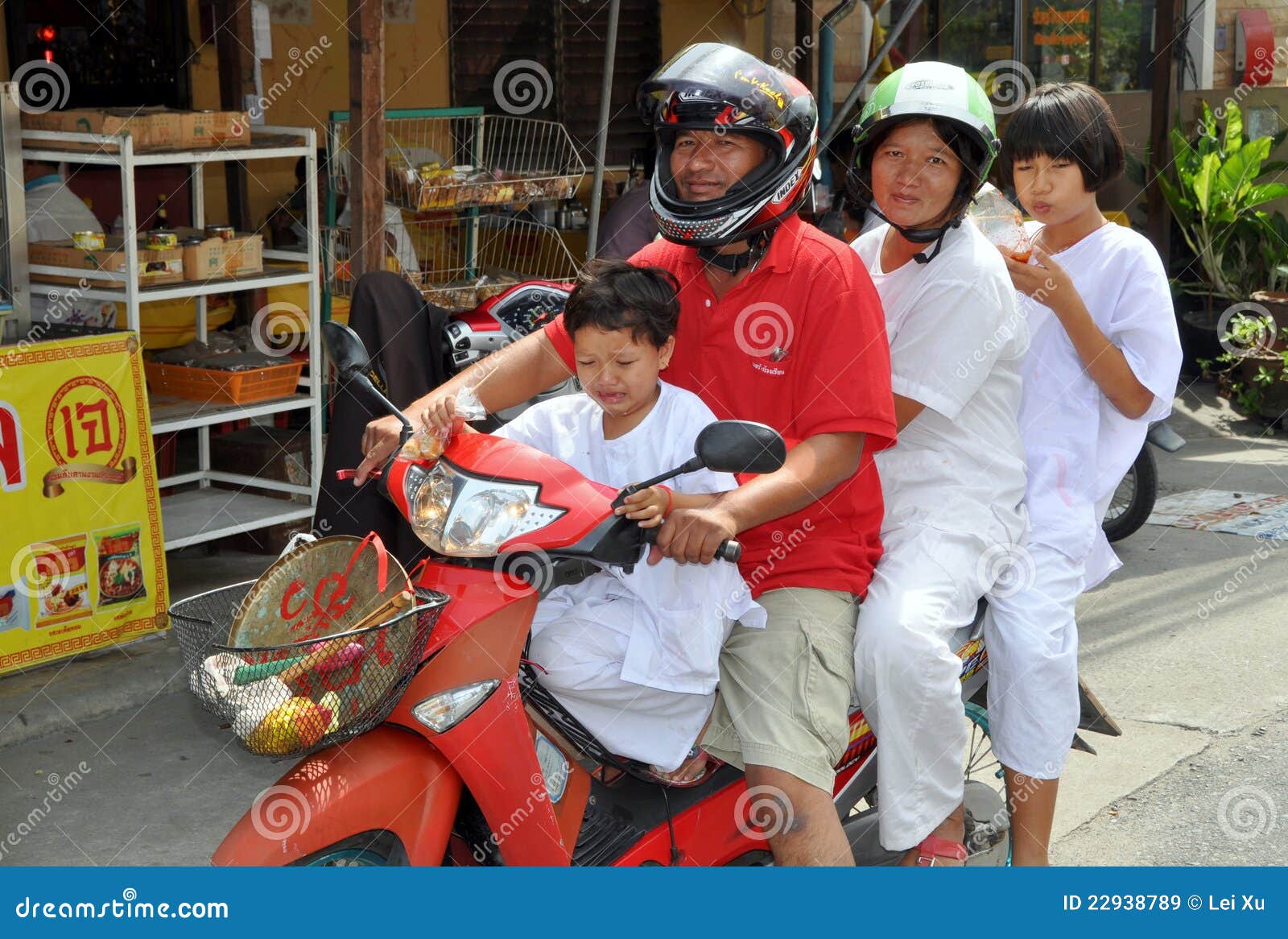 Phuket, Thailand: Family on Motorcycle Editorial Stock Image - Image of ...