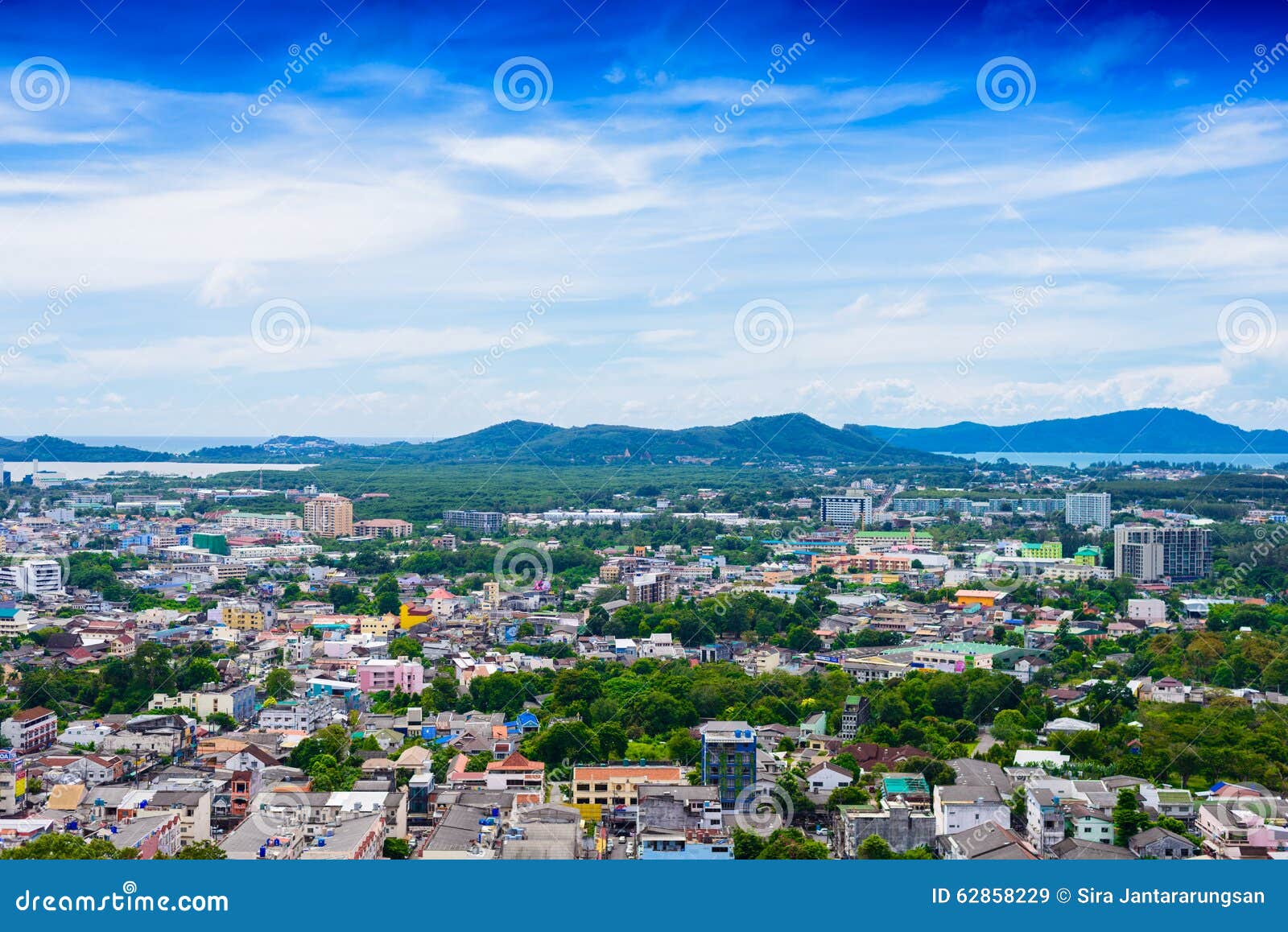 Phuket Town Top View from Rang Hill Stock Image - Image of scene ...