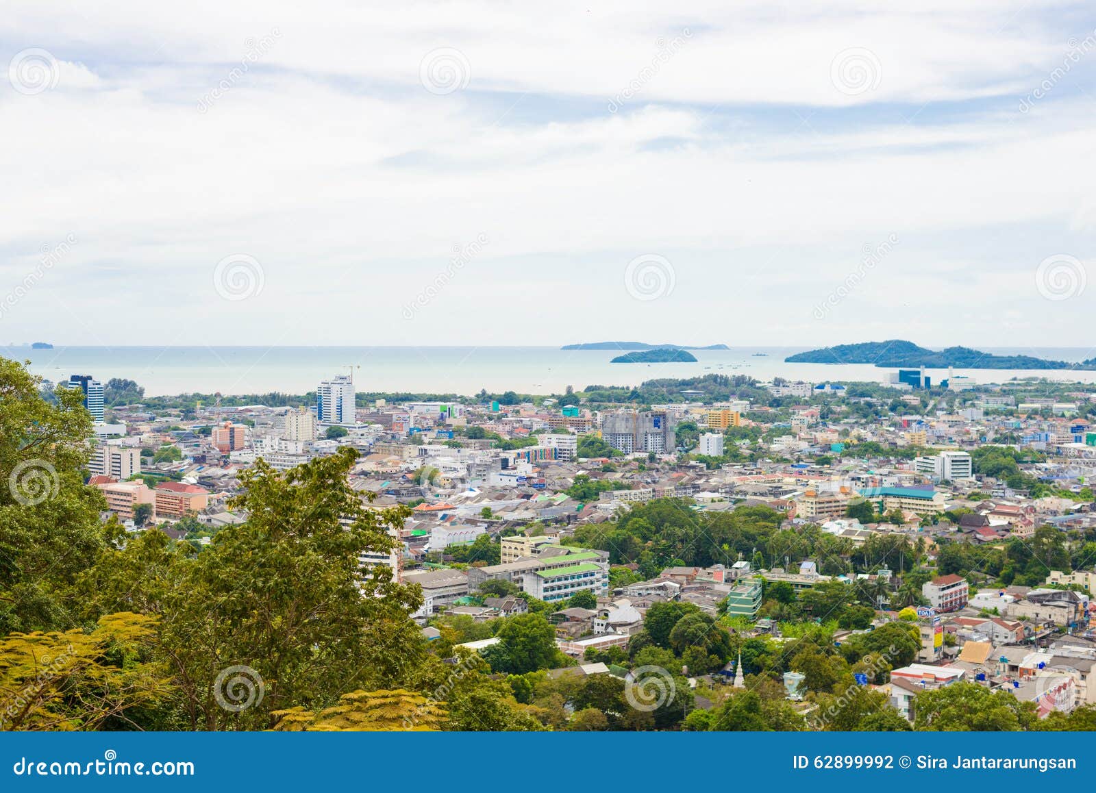 Phuket Town Top View from Rang Hill Stock Photo - Image of city, green ...