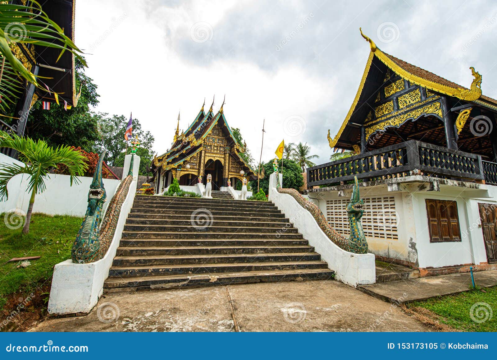 The Phuttha Eoen Temple in Mae Chaem District Stock Image - Image of ...