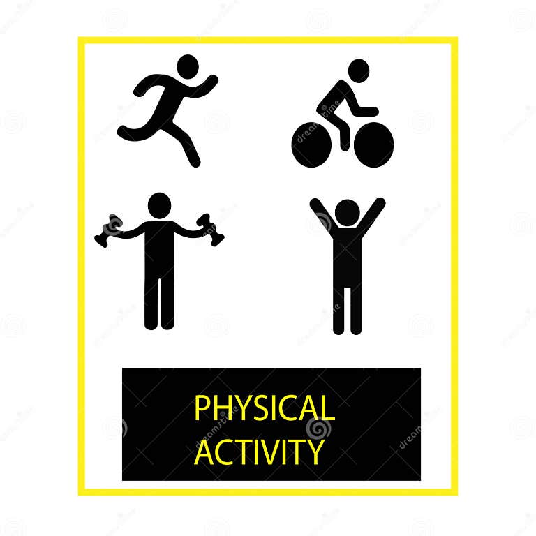 Sport People Silhouettes with the Text Physical Activity Stock Vector ...