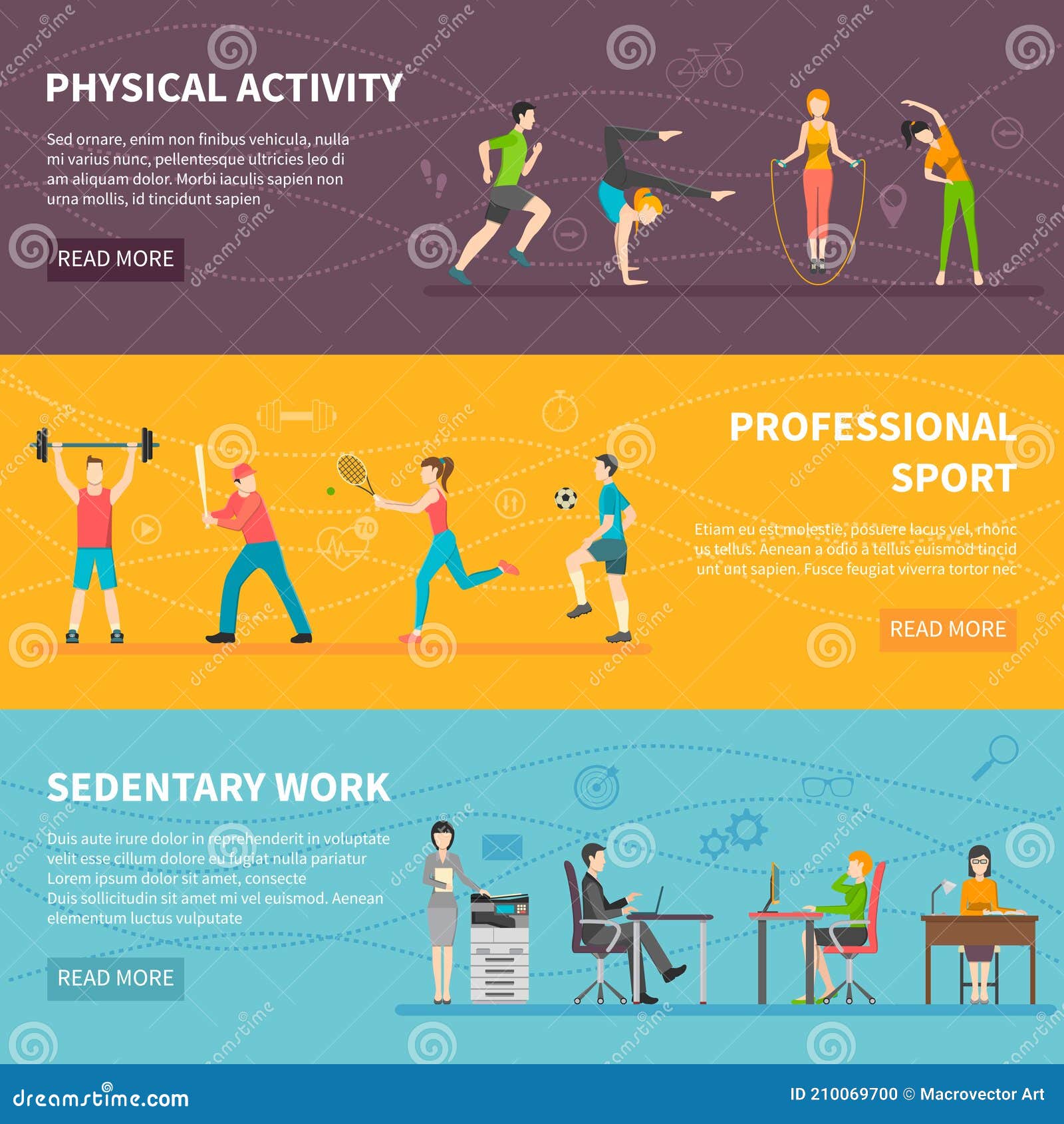 Physical Activity Banners stock vector. Illustration of rope - 210069700