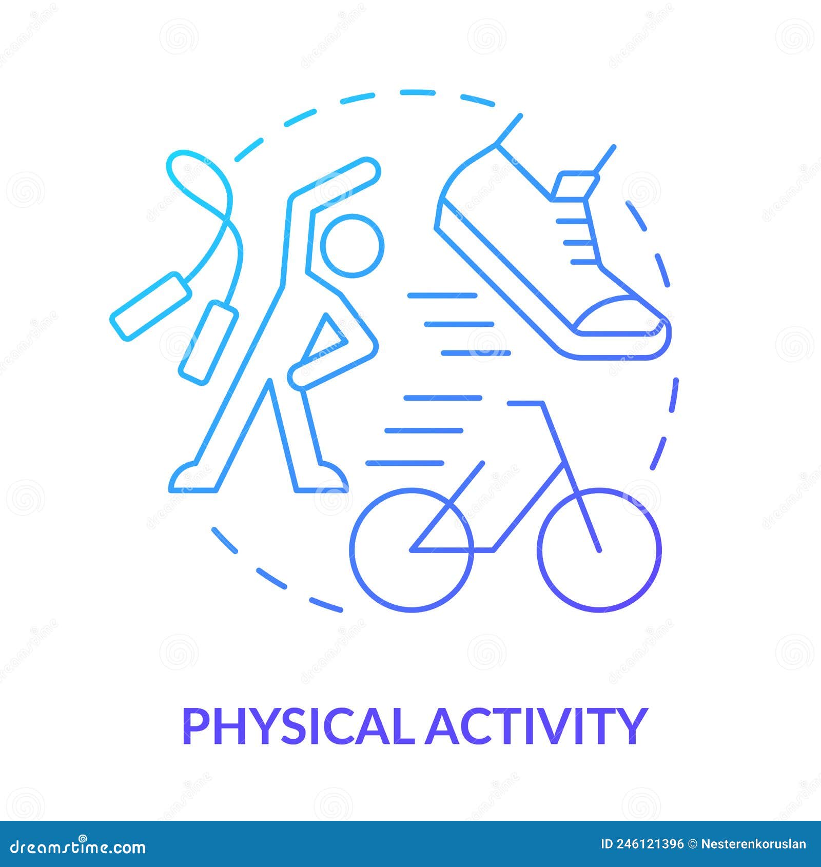 Physical Activity Blue Gradient Concept Icon Stock Vector ...