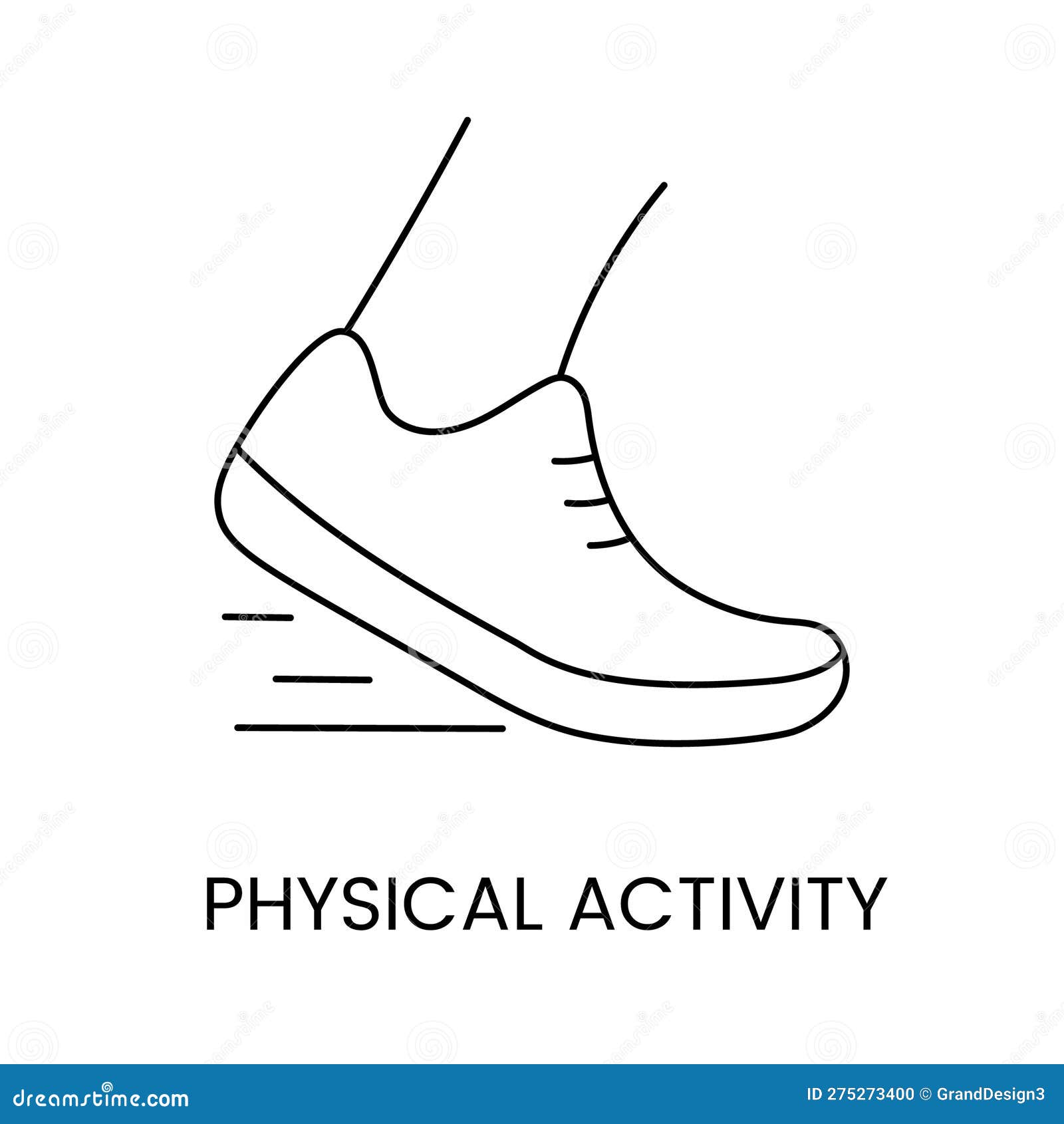Physical Activity Line Icon in Vector, Sneaker and Running Illustration ...