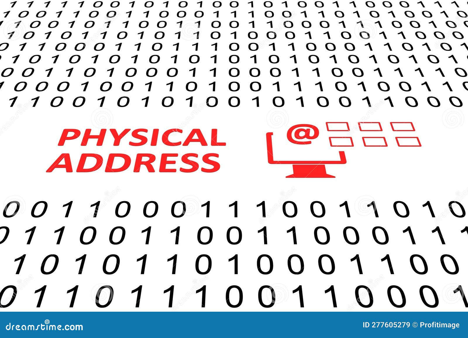PHYSICAL ADDRESS Concept Binary Code 3d Stock Illustration ...