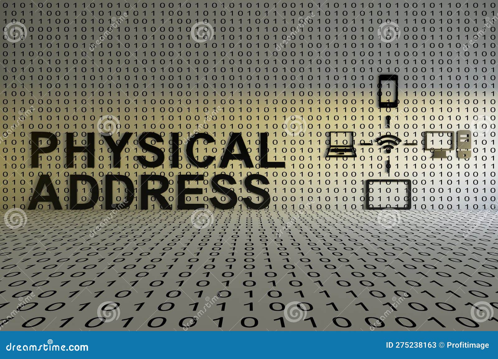 PHYSICAL ADDRESS Concept Text Sunlight 3D Stock Illustration ...