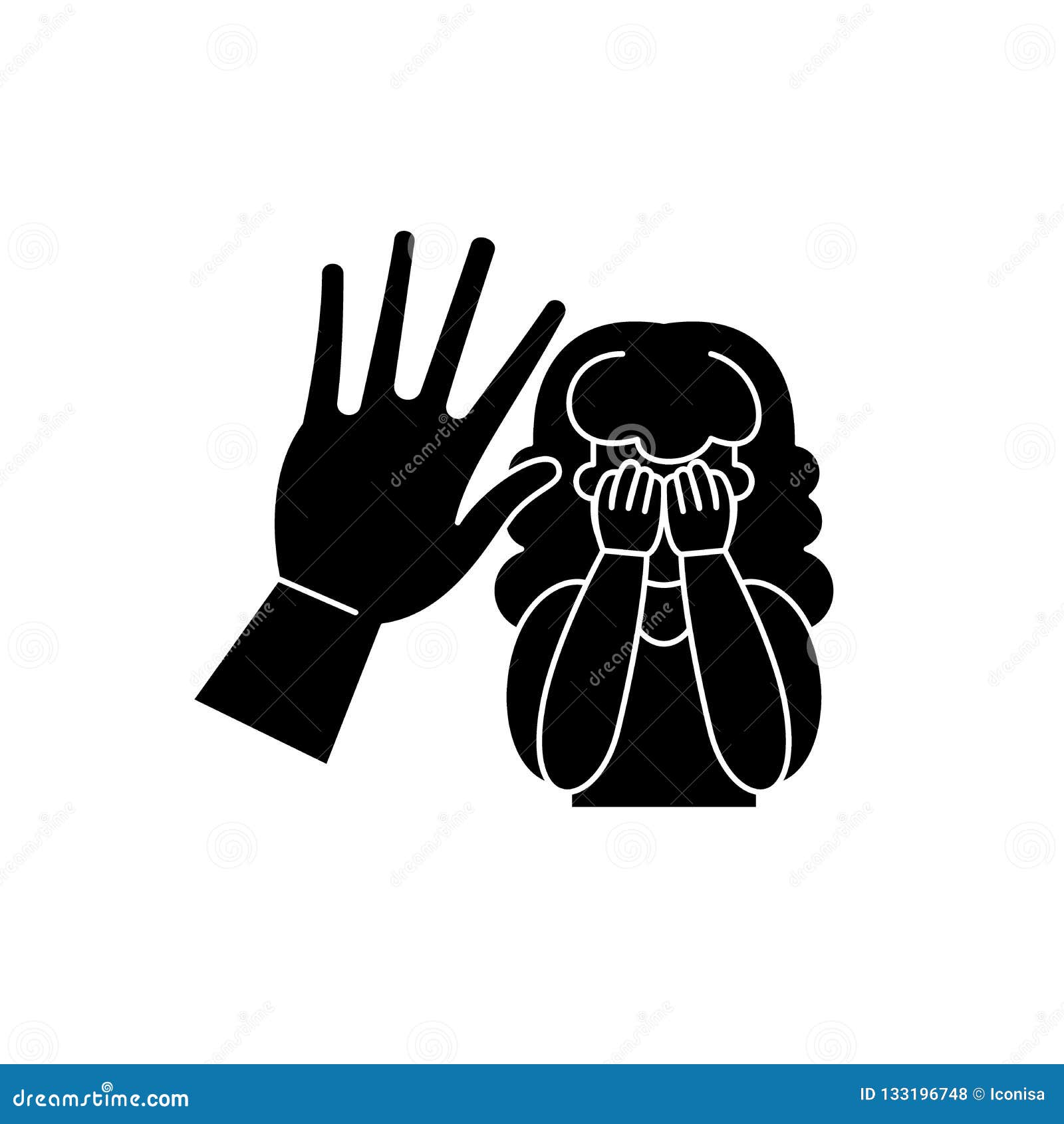 Physical Aggression Black Icon, Vector Sign on Isolated Background ... Physical Aggression Black Icon, Vector Sign on Isolated Background ...