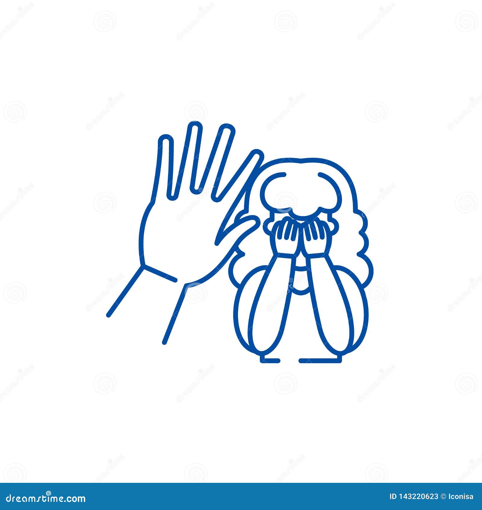 Physical Aggression Line Icon Concept. Physical Aggression Flat Vector ...