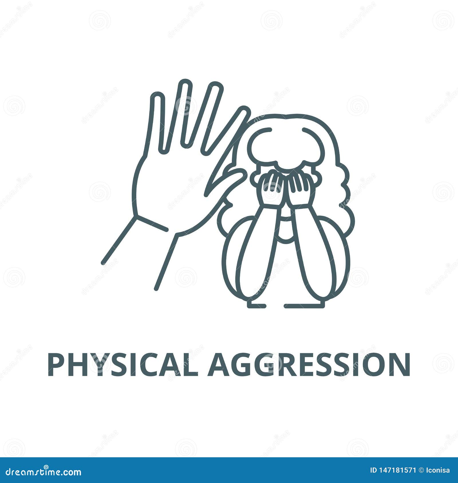 Physical Aggression Vector Line Icon, Linear Concept, Outline Sign ...
